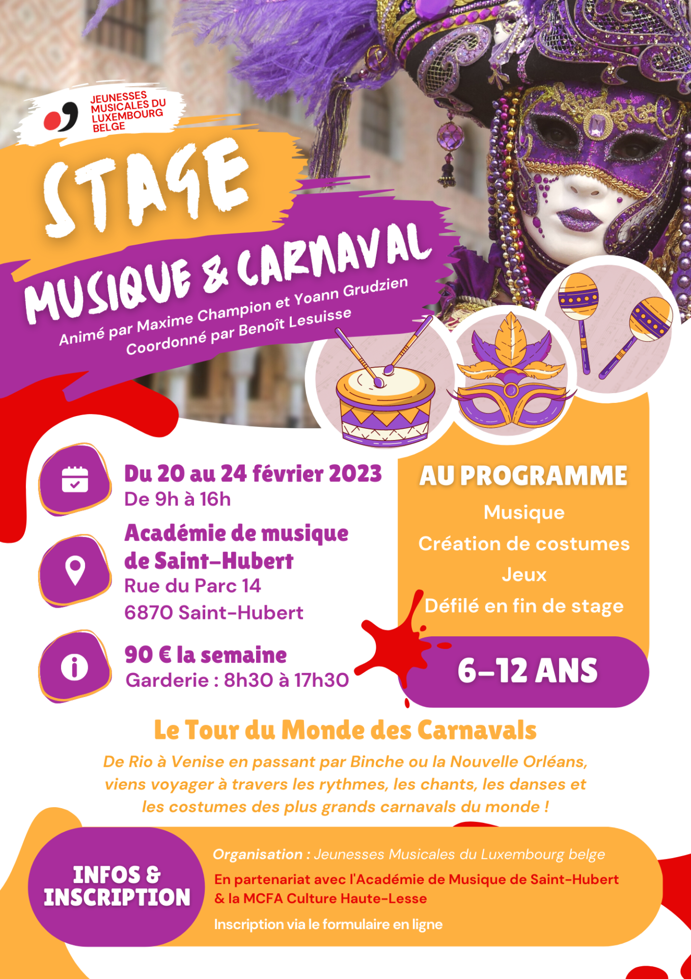 Stage Musique & Carnaval – 20-24 février 2023 – Académie de Musique de ...